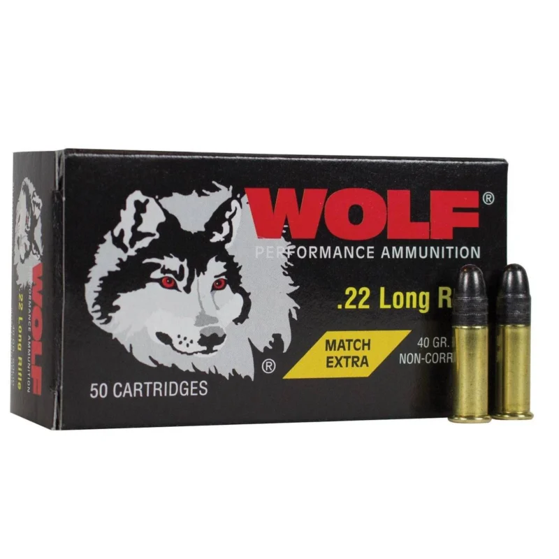 Wolf Match Extra Rimfire Ammunition .22 LR 40 gr RN 1050 fps 50/ct ...